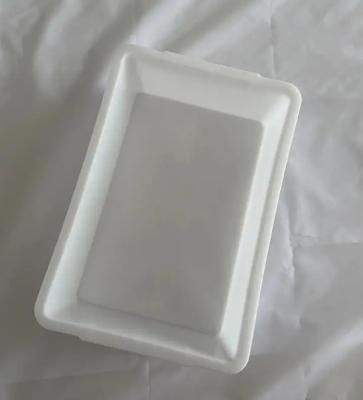 China White Thickened Sorting Goods Large Rubber Basin Rectangular Supermarket Plastic White Basin for sale