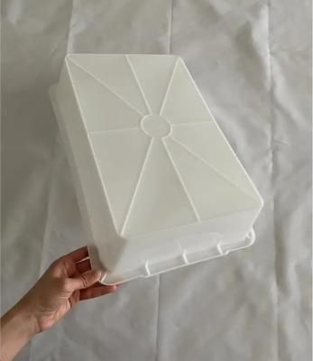 China Food Grade Crate Supermarket Long Cutlery Square Tray Receiving Basin for sale