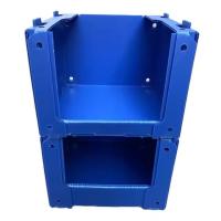 China Flat Pack Blue Corrugated Plastic Parts Bins Stackable PP Shelf Stake Bins Corflute K Bins for sale