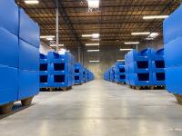 China Flat Pack Blue Corrugated Plastic Parts Bins Stackable PP Shelf Stake Bins Corflute K Bins for sale