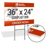 China 4mm Custom Plastic Advertising Corflute Plastic Yard Signs 18x24 With H Stakes Coroplast Yard Signs for sale