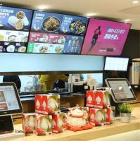 China 43 Inch Commercial Digital Menu Board with 2500 Nits Brightness and 1920x1080 Resolution for Automotive Cafes for sale