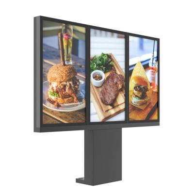 China 49-Inch 3000 Nits Outdoor Digital Drive-Thru Menu Board with 3-Screen Splicing and IP66 Rating for sale
