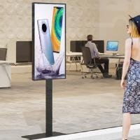 China 43 Inch Shop Window Lcd Display Screen Vertical LCD Floor Window Screen Digital Advertising for sale