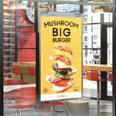 China 43 Inch Double-Sided Window LCD Display with 3000 cd/m² Outdoor Brightness and 80mm Slim Profile for sale