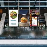China 43 Inch Indoor Roof Hanging LCD Display 1920x1080 FHD Advertising Screen for sale