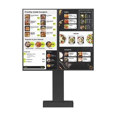 China 55 Inch Outdoor Drive Thru Menu Board with 3000 Nits Brightness and IP56 Rating for Restaurant Applications for sale