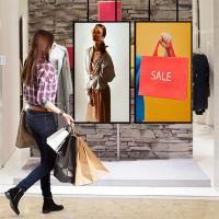 China 65 Inch UHD 3840x2160 High Brightness 2500 Nits Shop Window Digital TFT LCD Display for sale