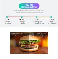 China 55-Inch Indoor LCD Advertising Display - 700 Nits Brightness, 3840x2160 UHD Digital Menu Board for sale