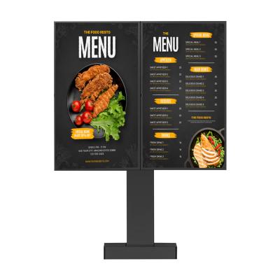 China 55-Inch Outdoor Waterproof Drive Thru Digital Menu Board Display with 3000 cd/m² Brightness and IP56 Rating for sale