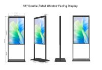 China 65 Inch Double Sided UHD Window LCD Display 2500nit Outdoor 700nit Indoor for sale