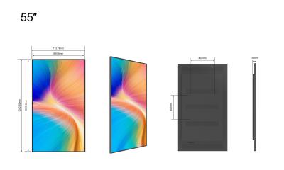 China 178/178 Viewing Angle 55inch 3000cd/M2 Ultra-Thin Window Facing LCD Displays For Store Advertising for sale