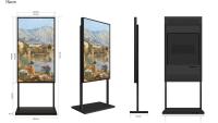 China 75 Inch 3500nits UHD Commercial Grade Shop Window LCD Display with Floor Standing Bracket for sale