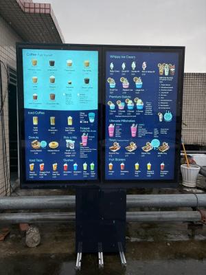 China 65 Inch 3500nits UHD Outdoor Drive Thru Menu Board for sale