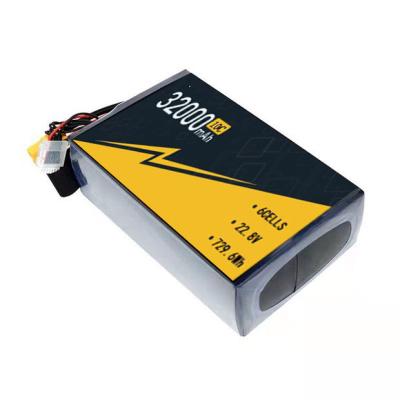 China 22.2V 6S 32000mAh UAV Lipo Battery 60C With Different Connector Types for sale