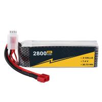 China Environmental Friendly 7.4Volt RC Boat Battery 2s 2800mah Lipo Battery 60C for sale