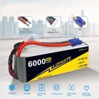 China 22.2V 6000mAh 6S Lipo Battery Dean 50C/100C 6S Lipo Battery 6000MAH For RC for sale