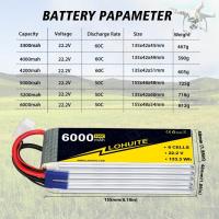 China 22.2V 6000mAh 6S Lipo Battery Dean 50C/100C 6S Lipo Battery 6000MAH For RC for sale