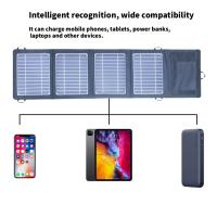 China 14W Foldable Solar Panel 2USB Folding Solar Panels High Efficiency For Outdoor Activities for sale