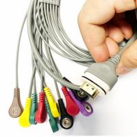 China Nalong RAGE-12 Holter Electrocardiograph Compatible 10 Lead Snap Type ECG Cables for sale