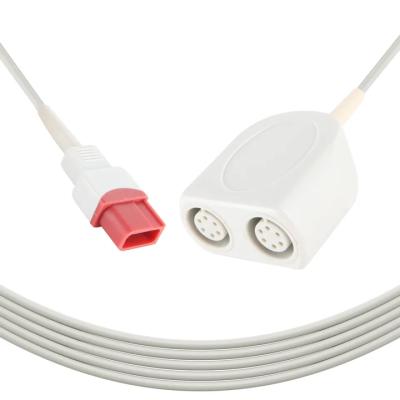 China Compatible 1-to-2 IBP Invasive Blood Pressure Adapter Cable for Spacelabs Patient Monitors for sale