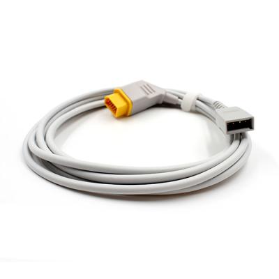 China Compatible 14-Pin IBP Invasive Blood Pressure Adapter Cable with Utah Interface for Nihon Kohden Patient Monitors for sale