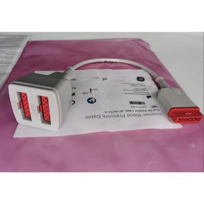 China 1 To 2 IBP Invasive Blood Pressure Adapter Main Cable 30cm For GE DASH3000 Patient Monitor for sale