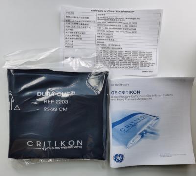 China Adult Double Tube Reusable NIBP Cuff 2203E 23-33cm With 2 White Female Connectors for sale
