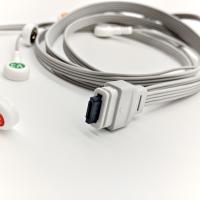 China Compatible with NIHON KOHDEN 16P ten conductor American standard buckle dynamic lead wire for sale