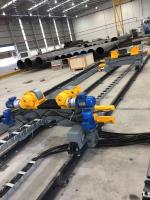China 6 M/h to 60 M/h Welding Pipe Roller Rotator with PU Metal Rollers Moving on Rails for sale