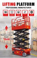 China 10M Indoor Outdoor Electric Control Scissor Lift Platform With Remote And Manual Control for sale