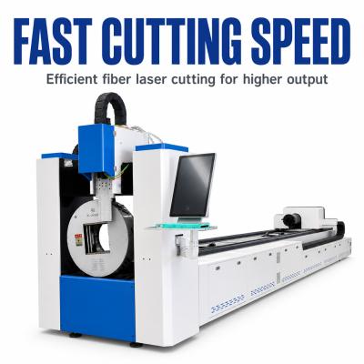 China 6M CNC Fiber Laser Tube Cutting Machine, Long Bed with Moving Tailstock for Full‑Length Metal Pipe Processing for sale