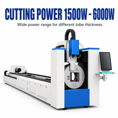 China Industrial Fiber Laser Pipe Cutter 1500‑6000W, Multi‑Power Option for Carbon Steel Stainless Steel Tube Cutting for sale