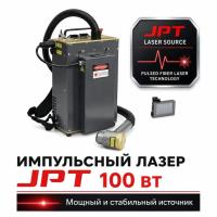China Wireless Backpack Laser Cleaner Equipped with JPT 100W Pulsed Fiber Laser Source, Non‑Consumable Surface Restoration Machine for sale