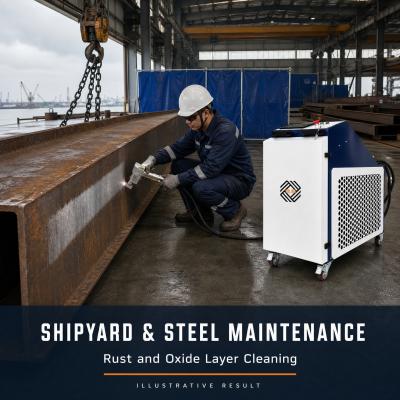 China  Handheld Fiber Laser Cleaning Machine for Shipyard & Steel Maintenance, Efficient Rust and Oxide Layer Removal for sale