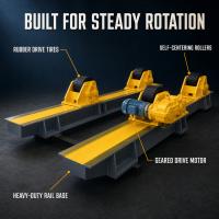 China Variable Speed Self-Centering Welding Rotator, Self-Adjusting Roller Design for Large & Small Cylindrical Workpieces for sale