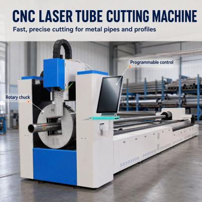 China CNC Laser Tube Cutting Machine | Fast & Precise Cutting for Metal Pipes and Profiles, Rotary Chuck & Programmable Control for sale