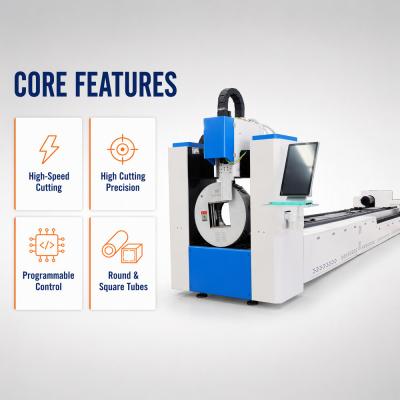 China CNC Fiber Laser Tube Cutting Machine, Cuts Multiple Profiles: Round Tube, Square Tube, Oval Tube for Metal Fabrication for sale
