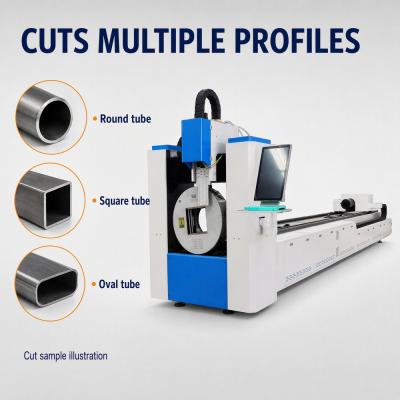 China Multi-profile CNC Laser Pipe Cutter | High Precision Cutting for Round, Square and Oval Metal Tubes for sale