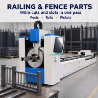 China CNC Fiber Laser Tube Cutting Machine for Railing & Fence Parts, Mitre Cuts and Slots in One Pass for Posts, Rails, Pickets for sale