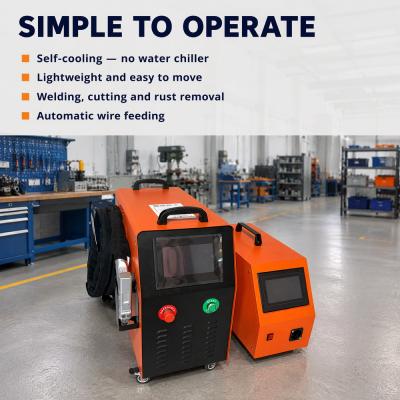 China Easy Operation 3-in-1 Handheld Laser Machine, Self-Cooling No Water Chiller, Automatic Wire Feeding, Welding Cutting Rust Removal All In One for sale