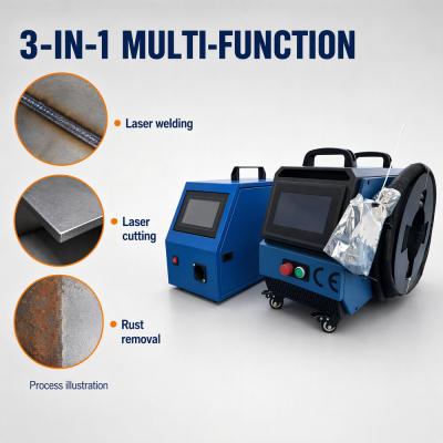 China Multi-Function 3-in-1 Handheld Laser Welder, Portable Self-Cooling Laser Machine for Metal Welding, Cutting and Rust Cleaning for sale