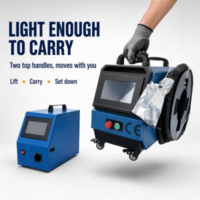 China Portable Lightweight 3-in-1 Self-Cooling Handheld Fiber Laser Machine with Two Top Handles, Welding Cutting Rust Removal All In One for sale