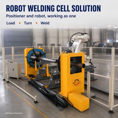China  Automatic Robot Welding System for Street Light Pole Flange, Stable & Consistent Circular Welds for sale