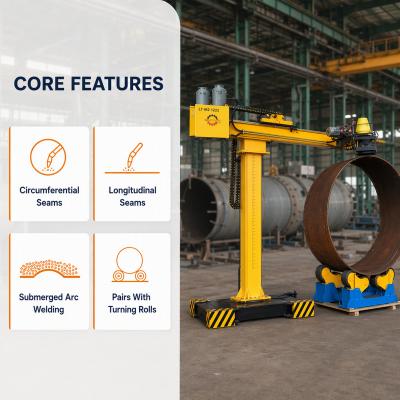 China Heavy Duty Welding Column and Boom Manipulator, Full Structure Display with Control Cabinet, Boom, Welding Head & Flux Hopper for sale