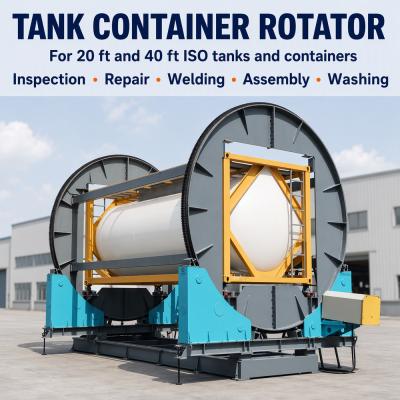 China Tank Container Rotator for 20ft & 40ft ISO Tank | Welding, Repair, Inspection & Washing for sale