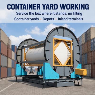 China 20FT & 40FT Universal ISO Tank Rotator, Any Working Angle – Level, Tilted or Turned Over on One Setup for Tank Cleaning, Welding & Refurbishment for sale
