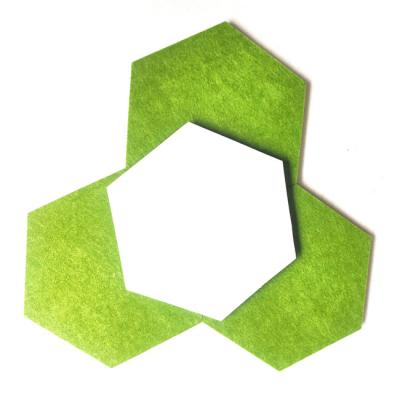 China Glue Fixing Hexagon 15mm PET Acoustic Panels for sale