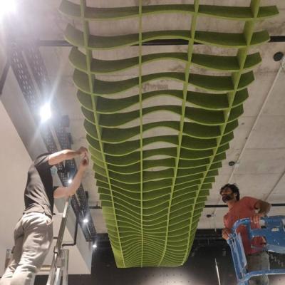 China 100% Polyester 25mm 3000gsm Acoustic Ceiling Panels for sale