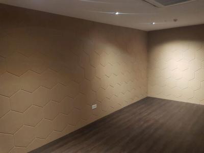 China Grooving 12mm 2400g/Sqm Modern Acoustic Wall Panels Flame Retardant for sale